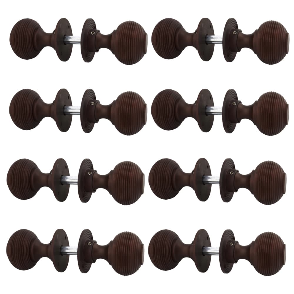 8 Pairs of Aged Bronze Beehive Door Knobs - Classic & Durable – ABHardware