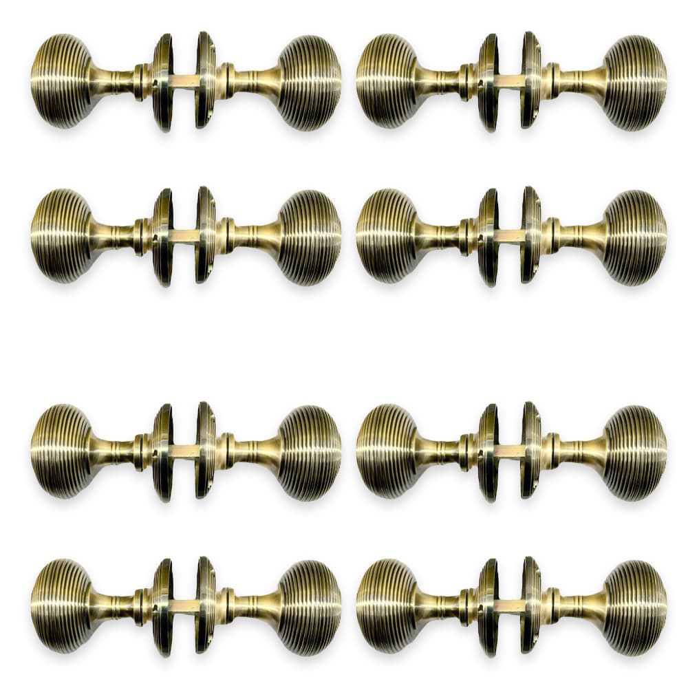 8 Pairs Of Antique Brass Beehive Mortice Door Knobs Classic And Durable Abhardware