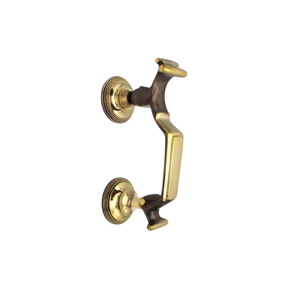 Solid Brass Reeded Doctor Door Knocker – Aged Brass Finish – ABHardware