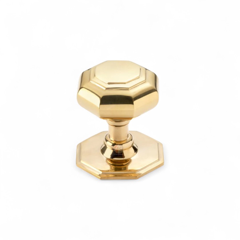 70mm Octagonal Centre Door Pull – Unlacquered Polished Brass | AB Hardware – ABHardware