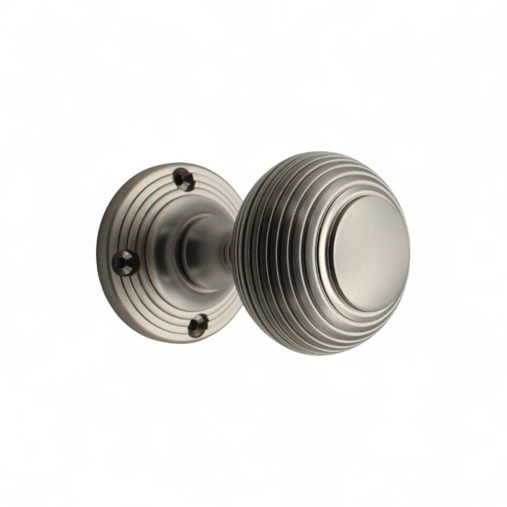 Satin Nickel Beehive Door Knobs Knob Pair Set Quality Sprung Mortice S – ABHardware