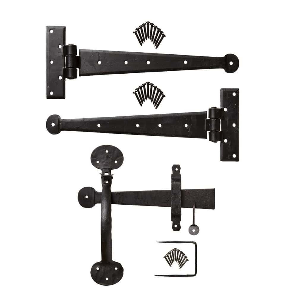 12-Inch Beeswax Hand-Forged Kit – Wrought Iron Hinges & Latch – ABHardware