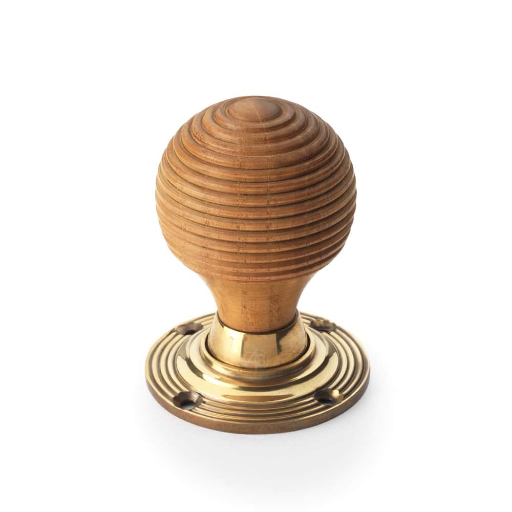 Aged Brass Davenport Rim Lock Teak Aged Brass Beehive Knobs | AB ...