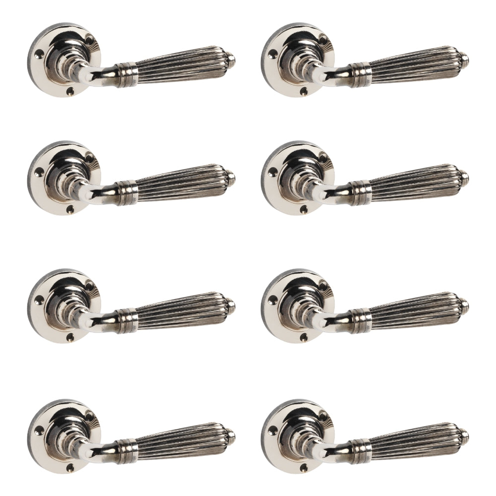 8 Pairs of Aged Nickel Regency Lever Door Handles | AB Hardware ...