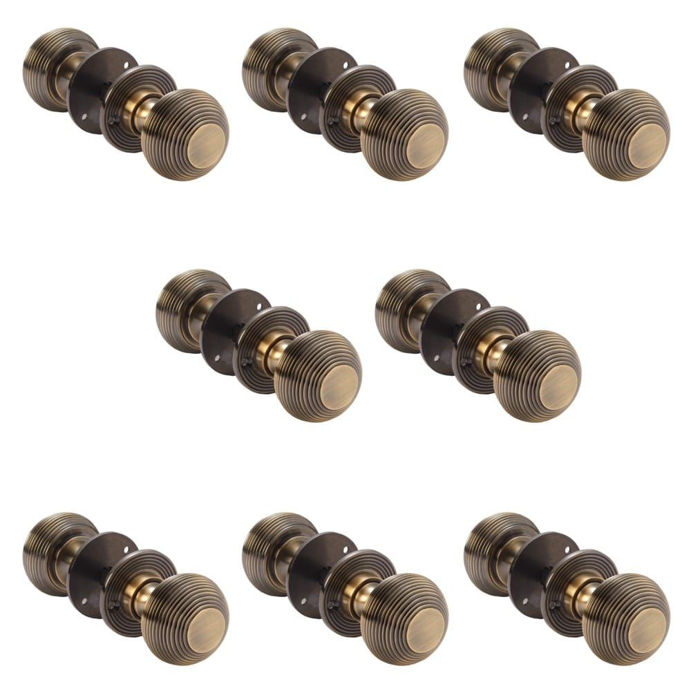 8 Pairs of Antique Brass Beehive Door Knobs - Classic & Stylish ...