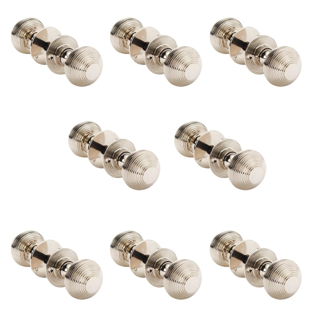 8 Pairs of Polished Nickel Beehive Door Knobs - Elegant & Durable ...