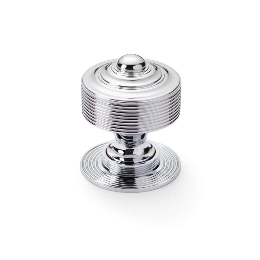 Polished Chrome Reeded Centre Door Knob | AB Hardware – ABHardware