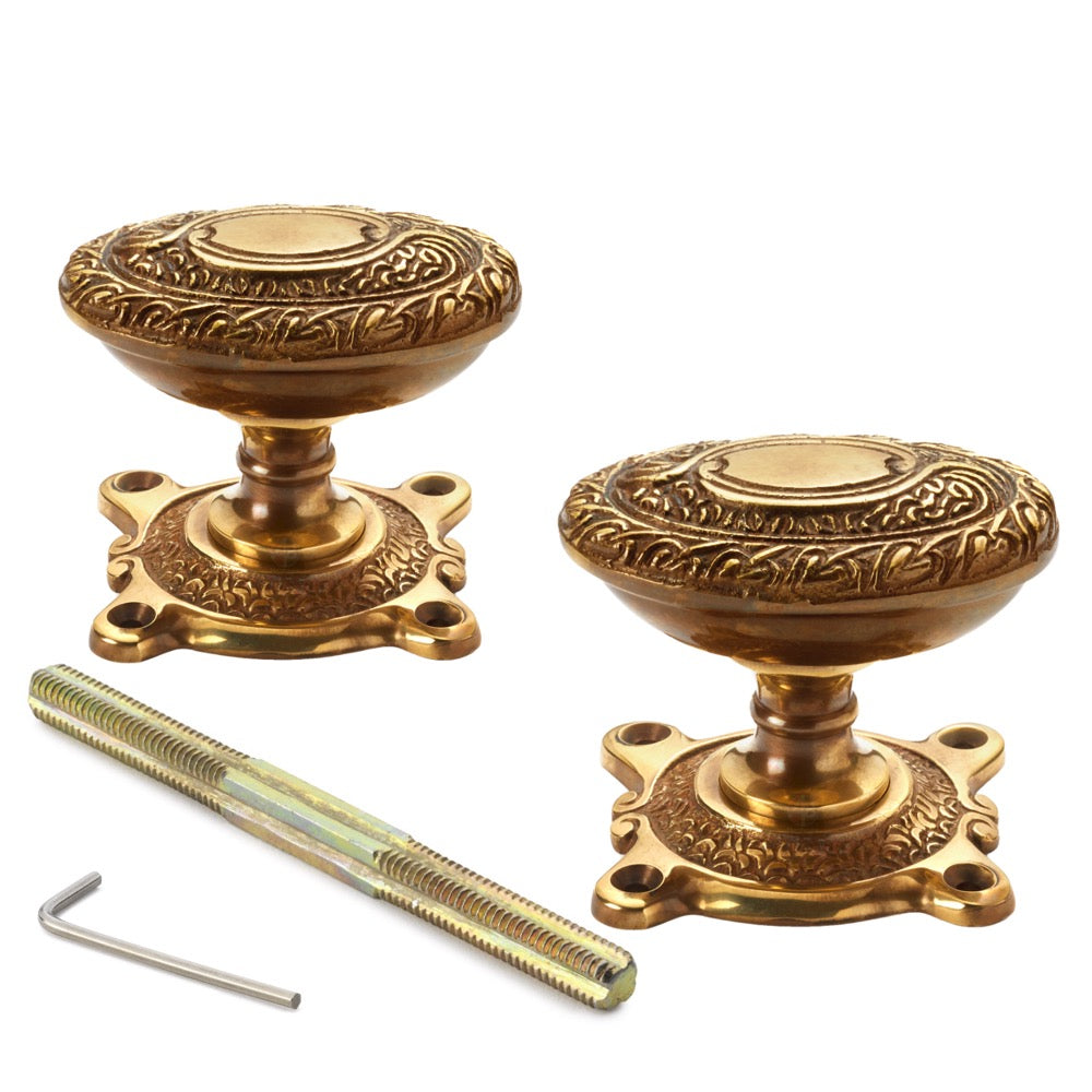 Aged Brass Floral Oval Door Knobs - Timeless & Durable – ABHardware