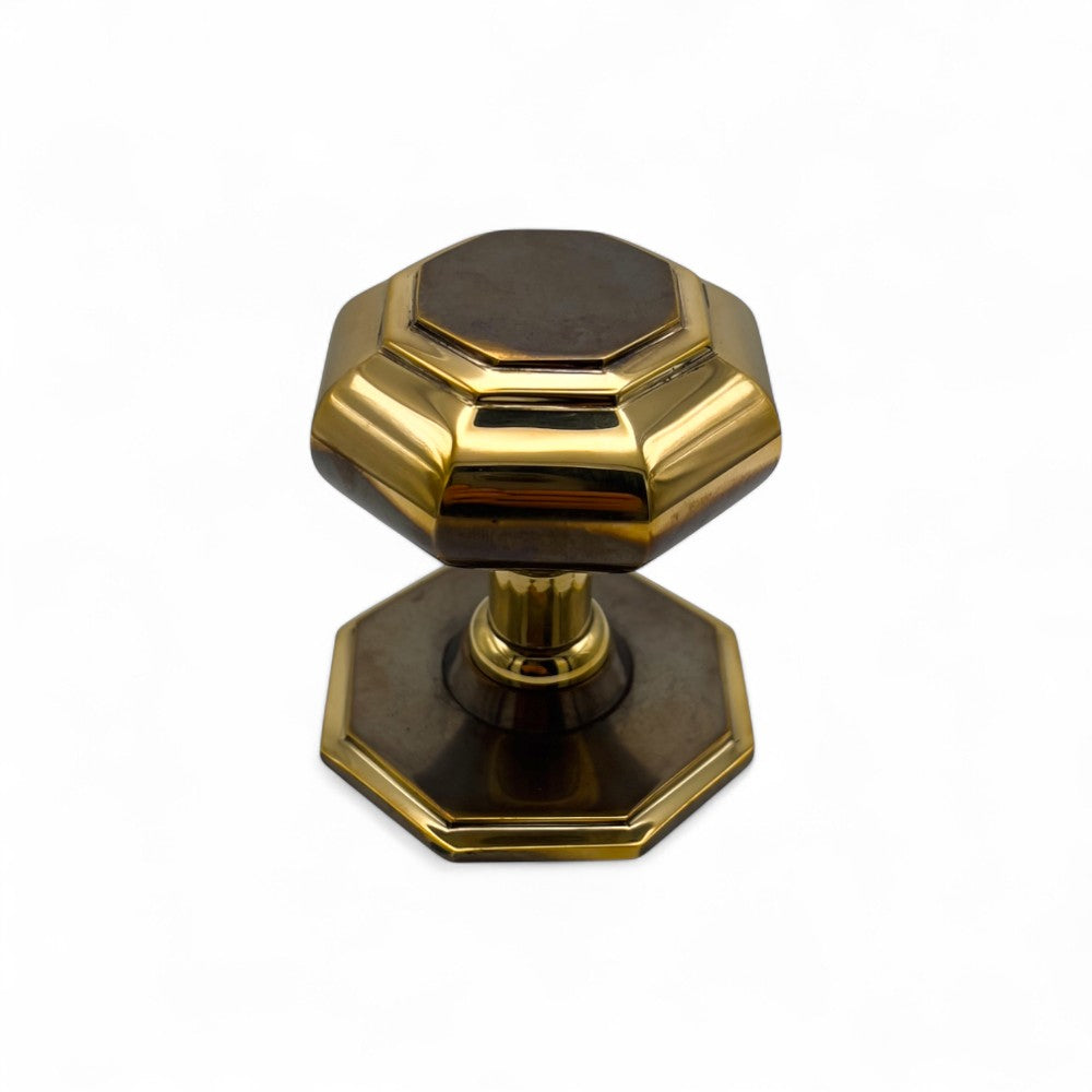 Aged Brass Octagonal Centre Door Knob – ABHardware
