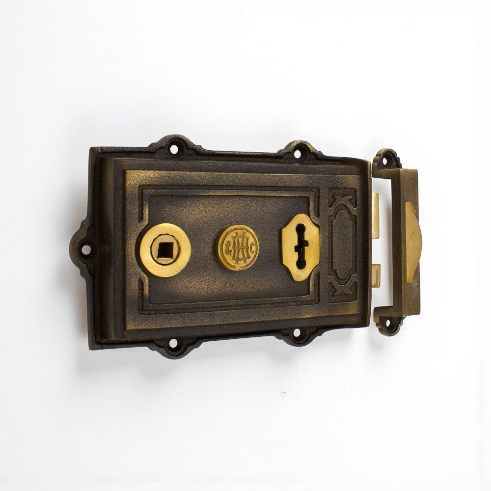 Antique Brass Davenport Rim Lock | AB Hardware – ABHardware