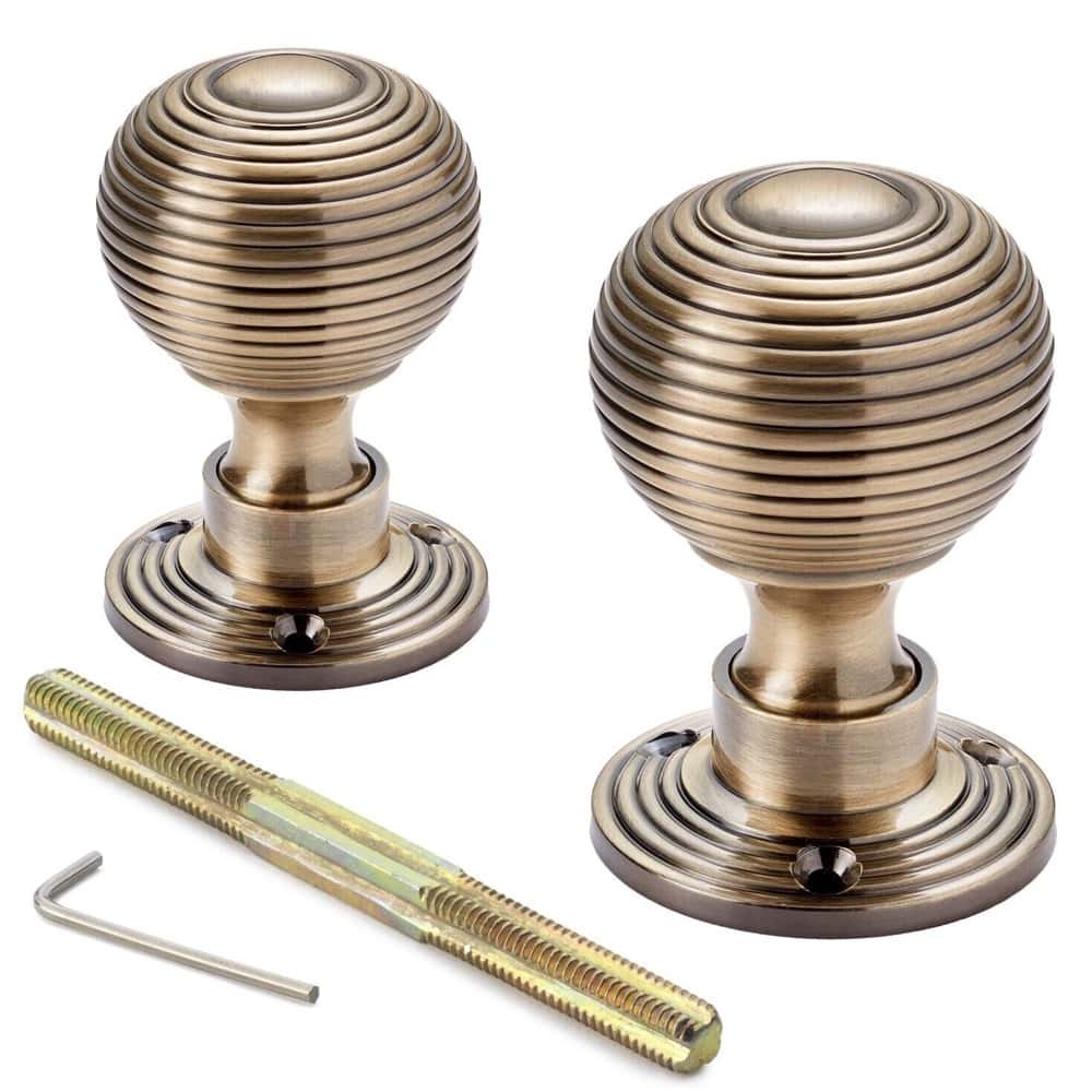 Antique Brass Hollow Beehive Door Knobs Classic And Durable Abhardware
