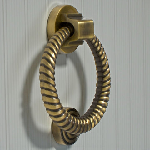 Antique Brass Reeded Ring Door Knocker | AB Hardware – ABHardware