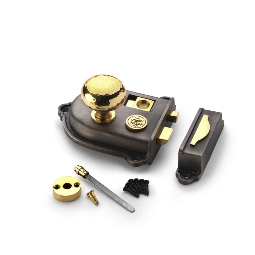 Cromwell Rim Lock Polished Brass Cottage Knobs – ABHardware