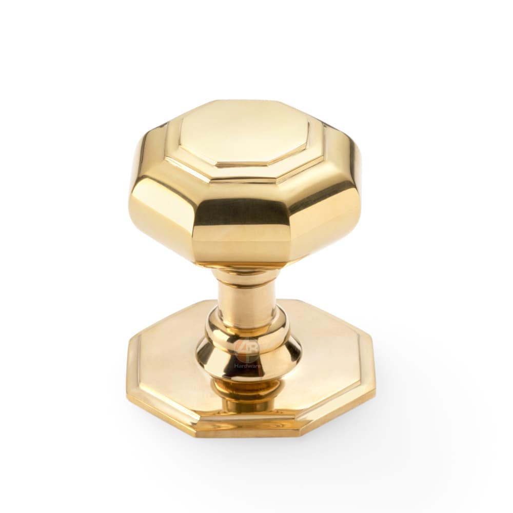 Polished Brass Octagonal Centre Door Knob | AB Hardware – ABHardware