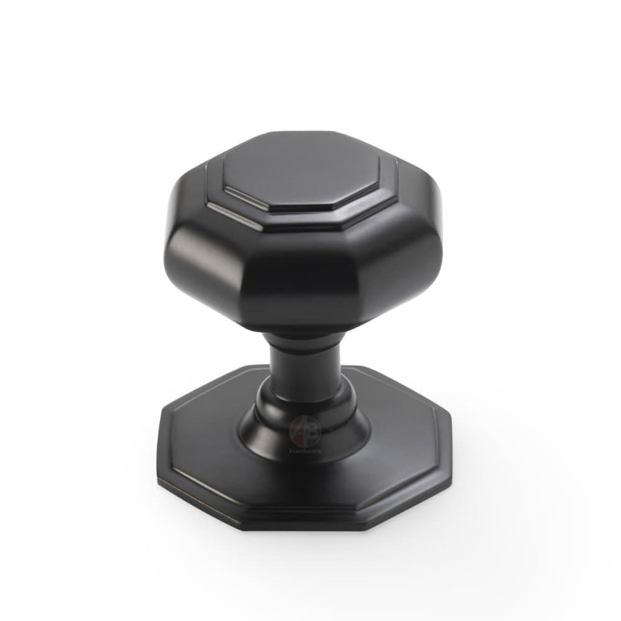 Powder Coated Black Octagonal Centre Door Knob | AB Hardware – ABHardware