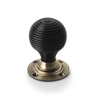 Small Victorian Gothic Rim Lock Ebonised Antique Brass Beehive Door Knobs | AB Hardware – ABHardware
