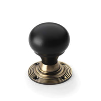 Small Victorian Gothic Rim Lock Ebonised Antique Brass Bun Door Knobs | AB Hardware – ABHardware