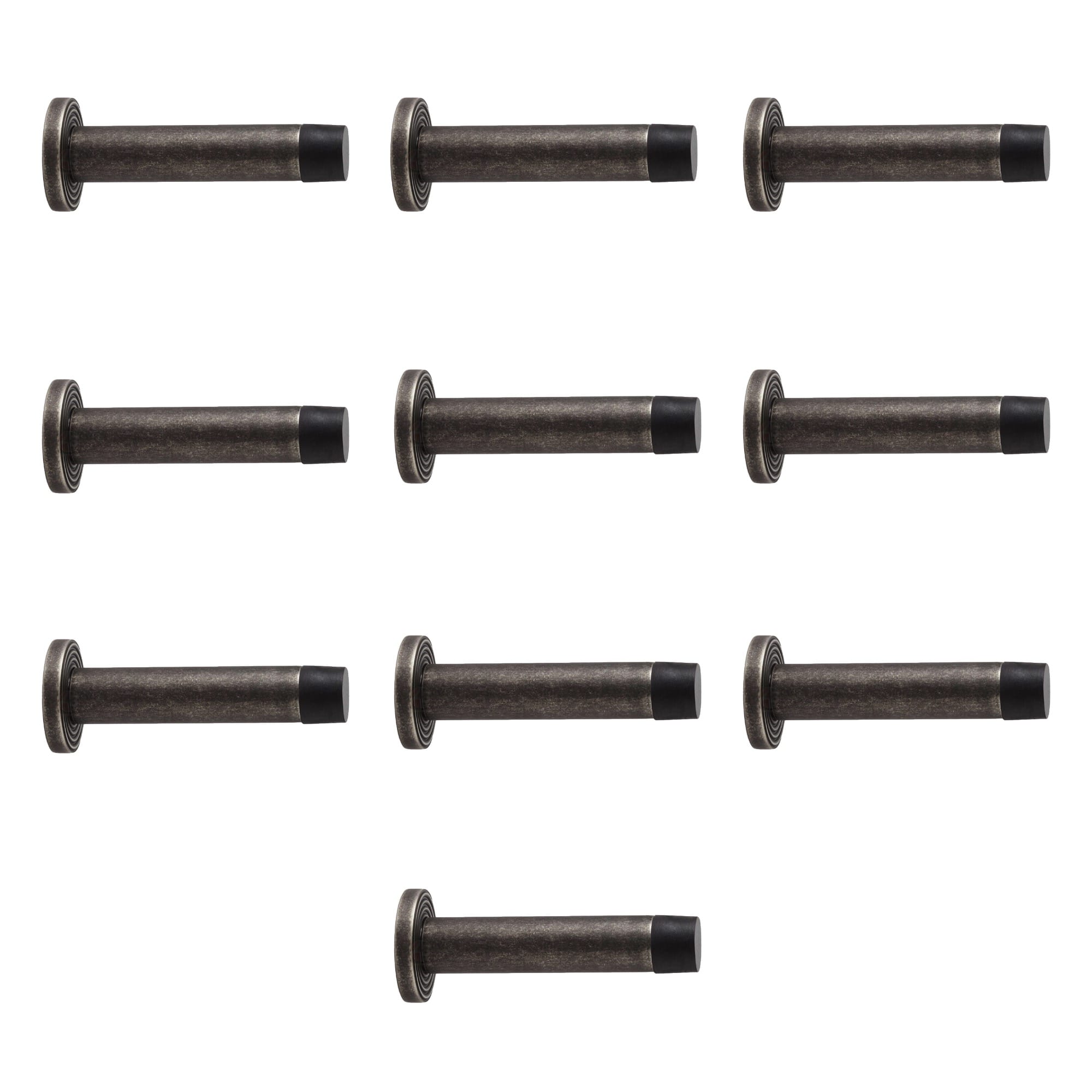 Solid Brass Cylinder Door Stop – Pewter Finish (10 Pack) – ABHardware