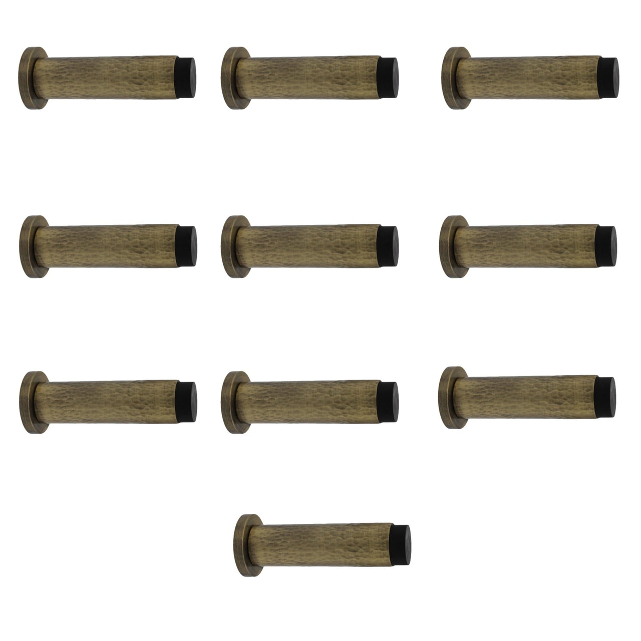 Solid Brass Hammered Cylinder Door Stop - Antique Brass - 10 Pack ...