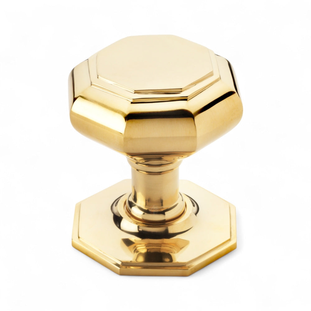 Extra-Large Octagonal Centre Door Knob – Unlacquered Brass | AB ...
