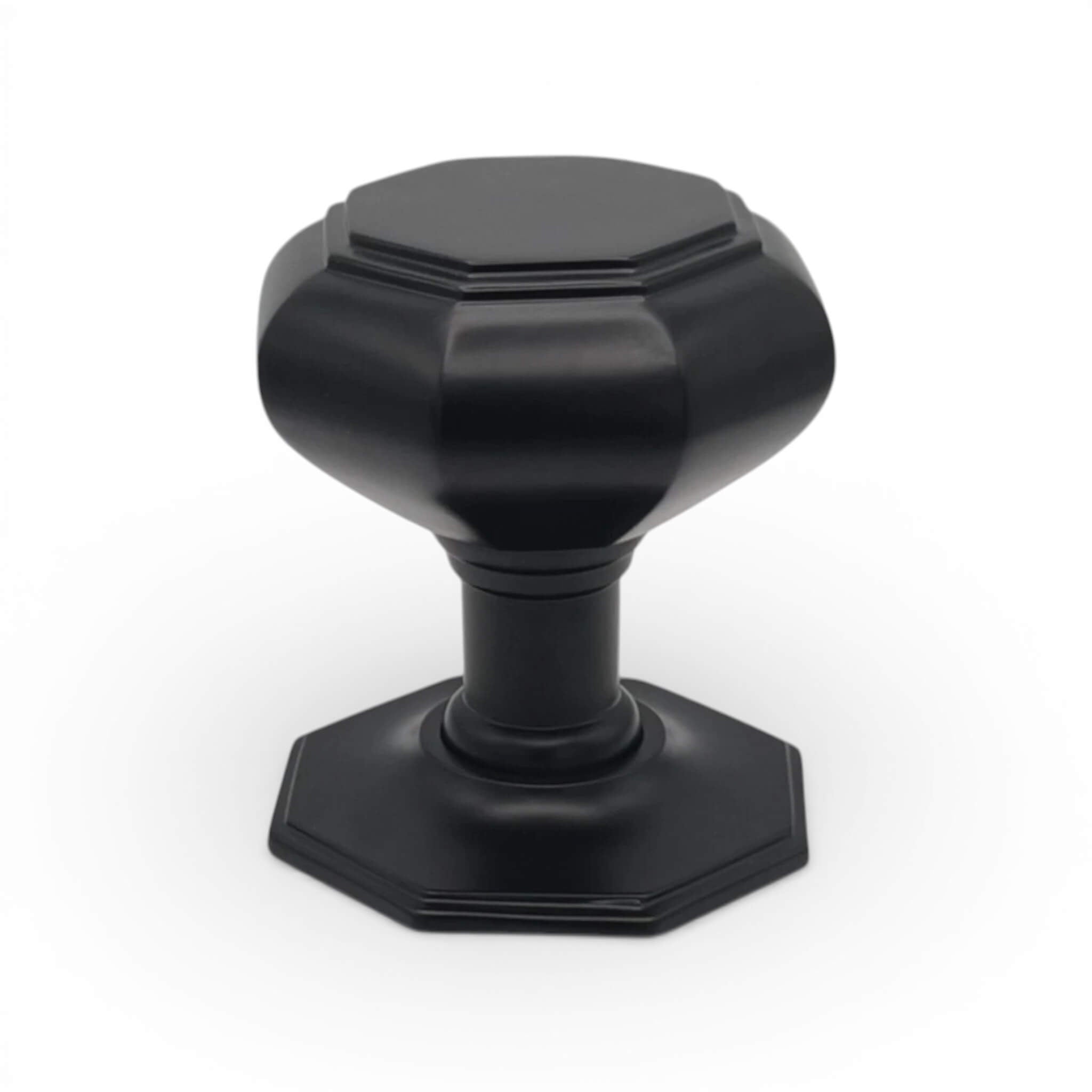 Very Large Powder Coated Black Octagonal Centre Door Knob | AB Hardware ...