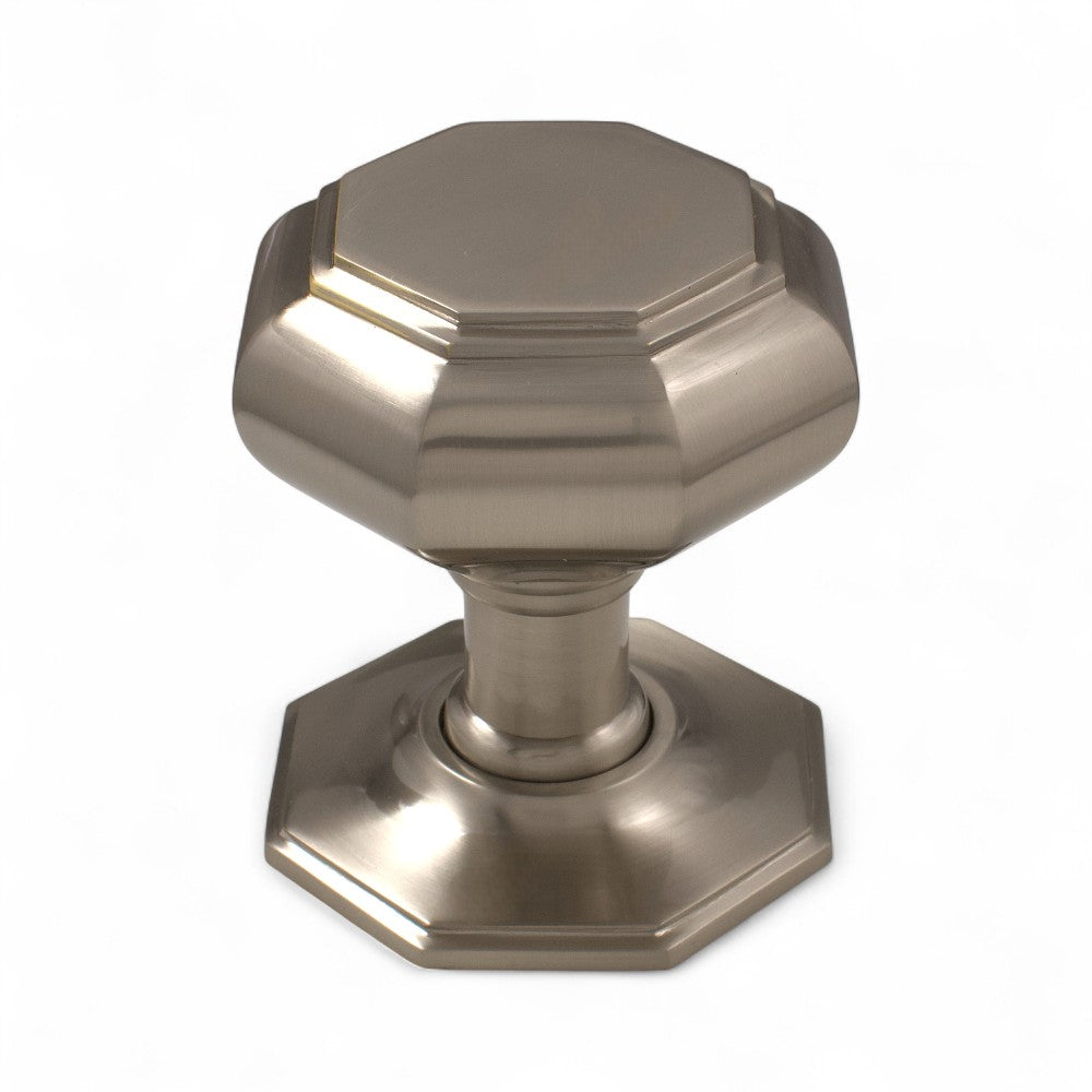 Very Large Satin Nickel Octagonal Centre Door Knob | AB Hardware ...