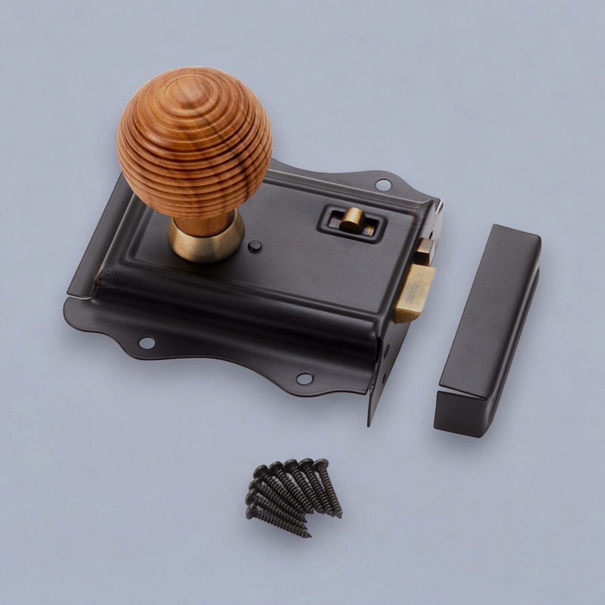 Vintage Retro Classic Black Antique Rim Door Lock Teak Antique Beehive ...