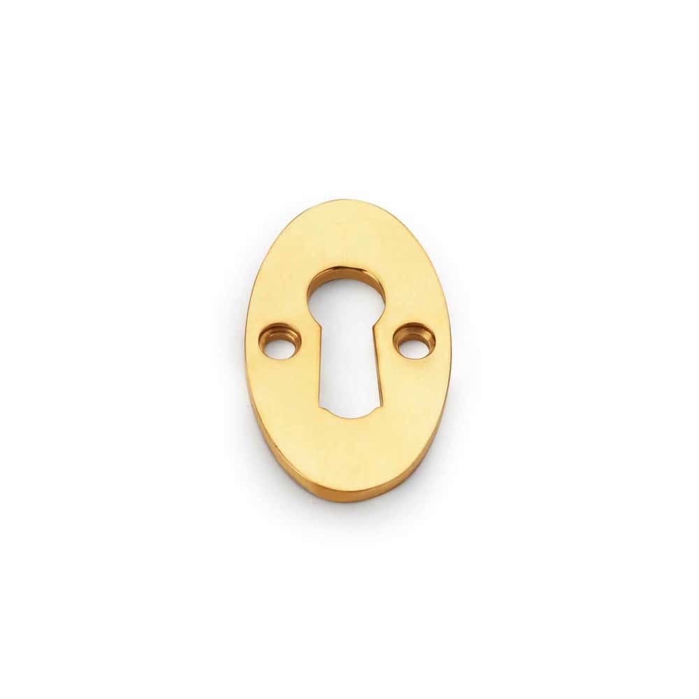 Solid Brass Oval Escutcheon - Polished Brass | AB Hardware – ABHardware