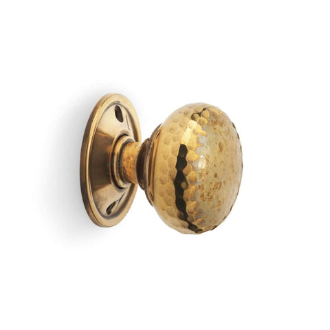 Aged Brass Hammered Cottage Door Knobs - Vintage & Durable – ABHardware