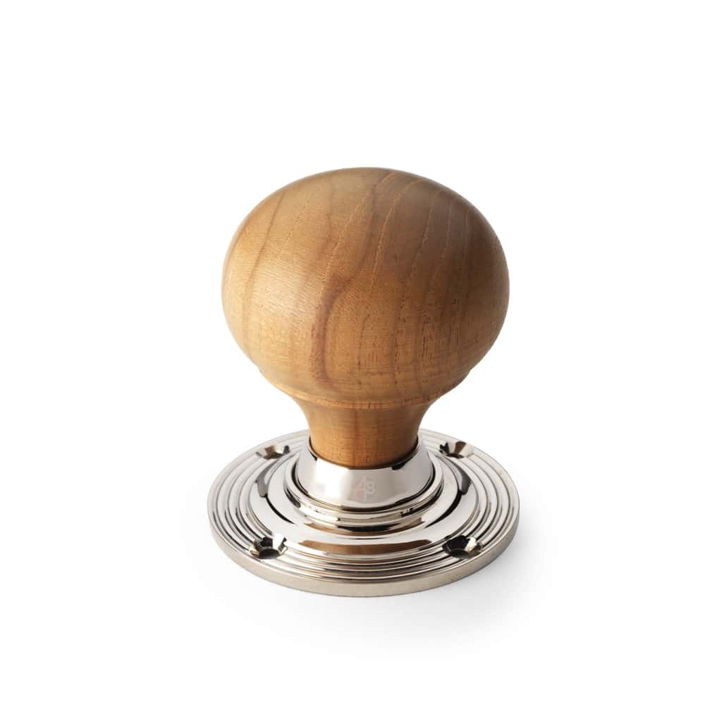 Teak & Polished Nickel Bun Door Knob | AB Hardwares – ABHardware